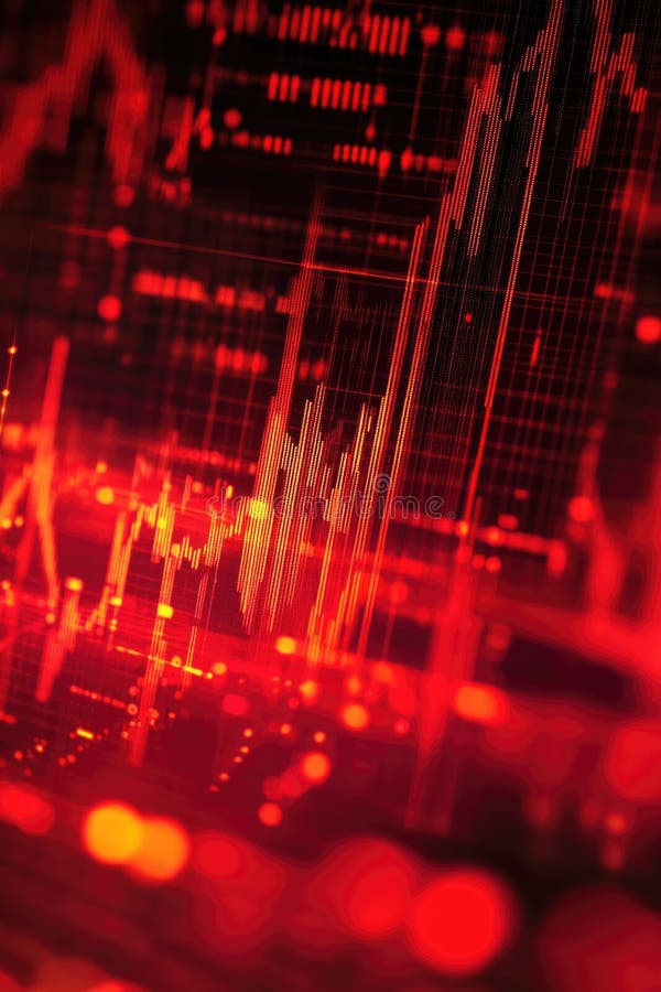 Red Digital Pulse Graph stock photo. Image of graphics - 361995320