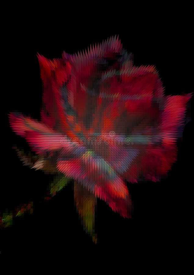 Red digital rose stock illustration. Illustration of petal - 278307192