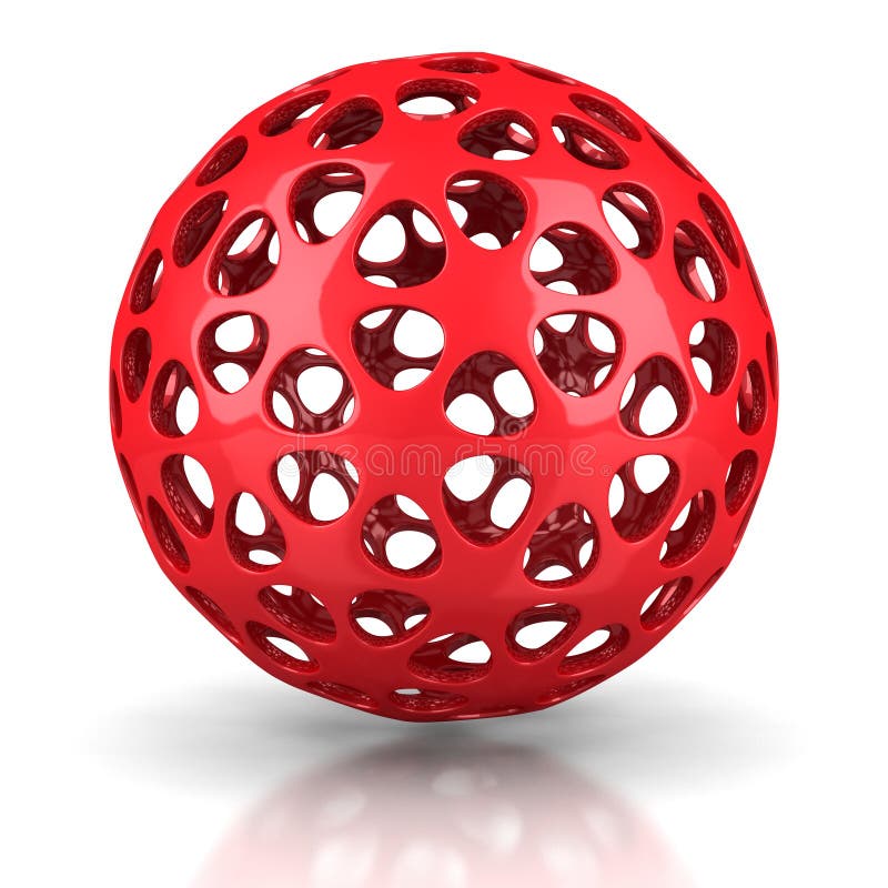 Red Digital Sphere on White Background Stock Illustration ...