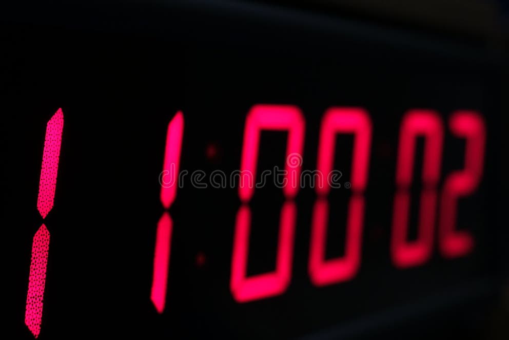 Red Digital Timer, Numbers Counting. Stock Photo - Image of dark ...