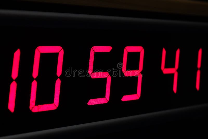 Red Digital Timer, Numbers Counting. Stock Photo - Image of night ...