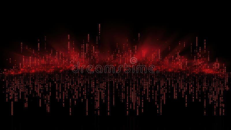 Red Digital Warning Symbol on Binary Code Background Stock Illustration ...