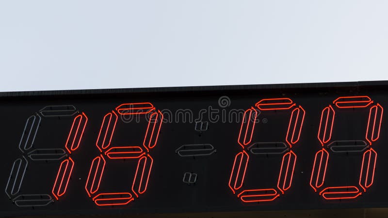 Red digits clock 18.00 stock photo. Image of concepts - 95271728