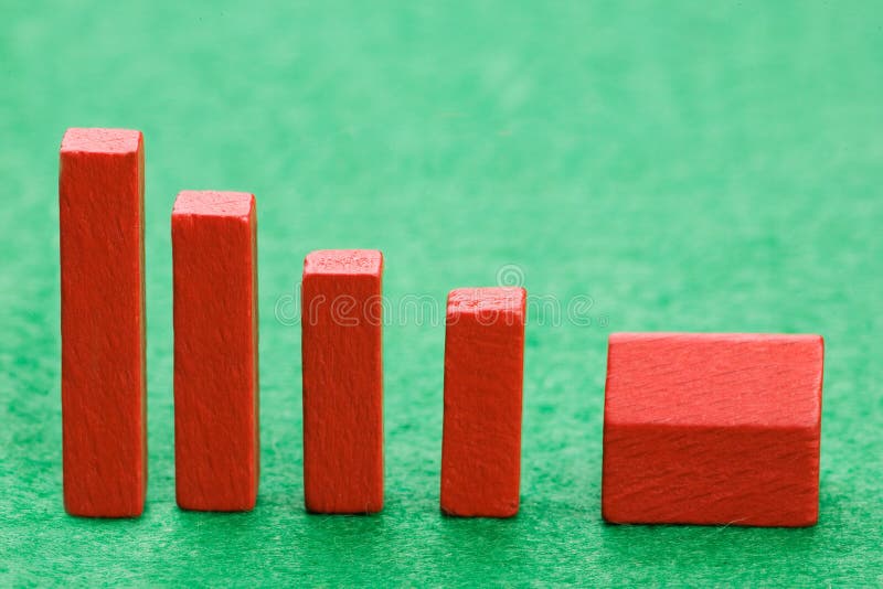 Red Dimensional Bar Graph stock image. Image of drop, crash - 7218637