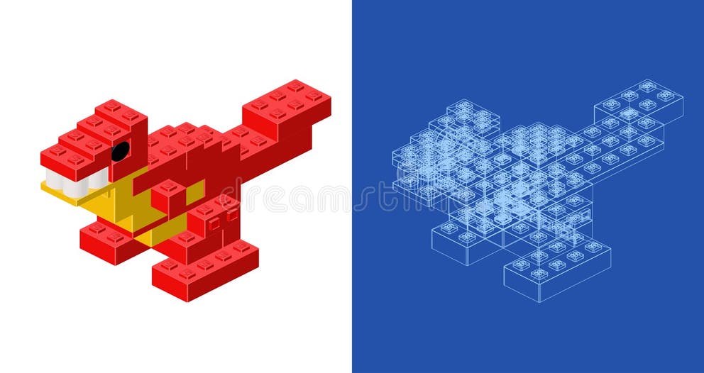 Red Dino Project for Printing and Design. Vector Stock Vector ...