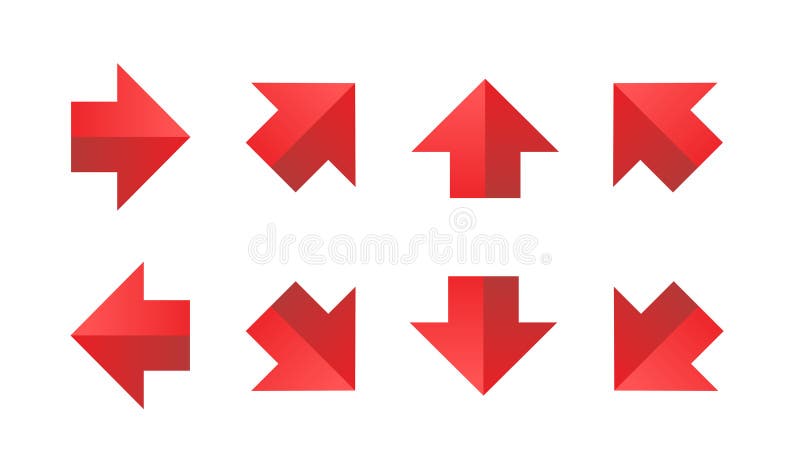 Red Direction Arrow Sign Vector Illustration Stock Vector ...