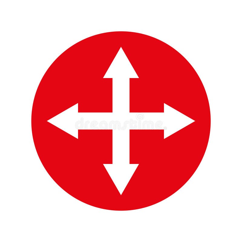 Red Directional Arrows Icon. Simple Arrows Shape. Bright Red Vector ...