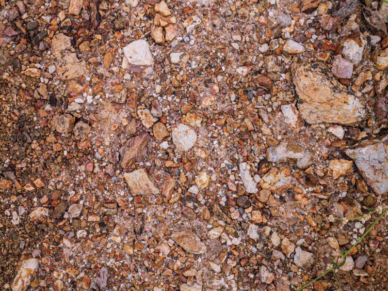 The Red Dirt and Rocks Flat Lay Image for Background or Texture Concept ...