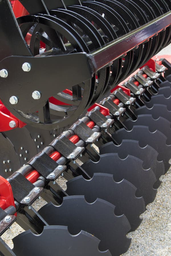 A Large Disc Harrow Trailer for a Farming Tractor Stock Photo - Image ...