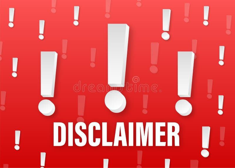 Red Disclaimer Sign, Badge, Icon. Vector Illustration. Stock Vector ...