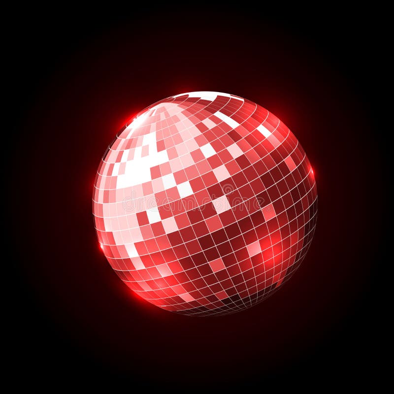 Red disco ball stock vector. Illustration of circle, computer - 92237972