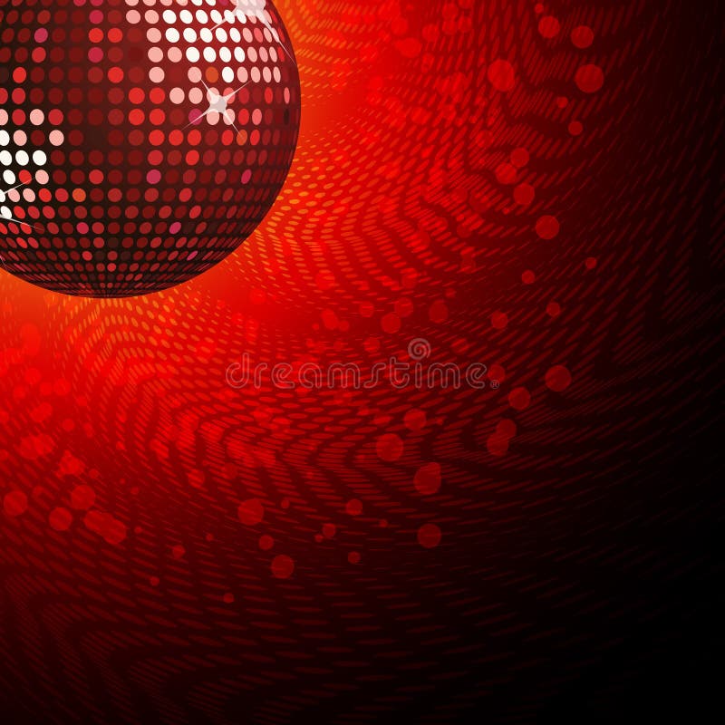 Red disco ball and haltone stock vector. Illustration of halftone ...