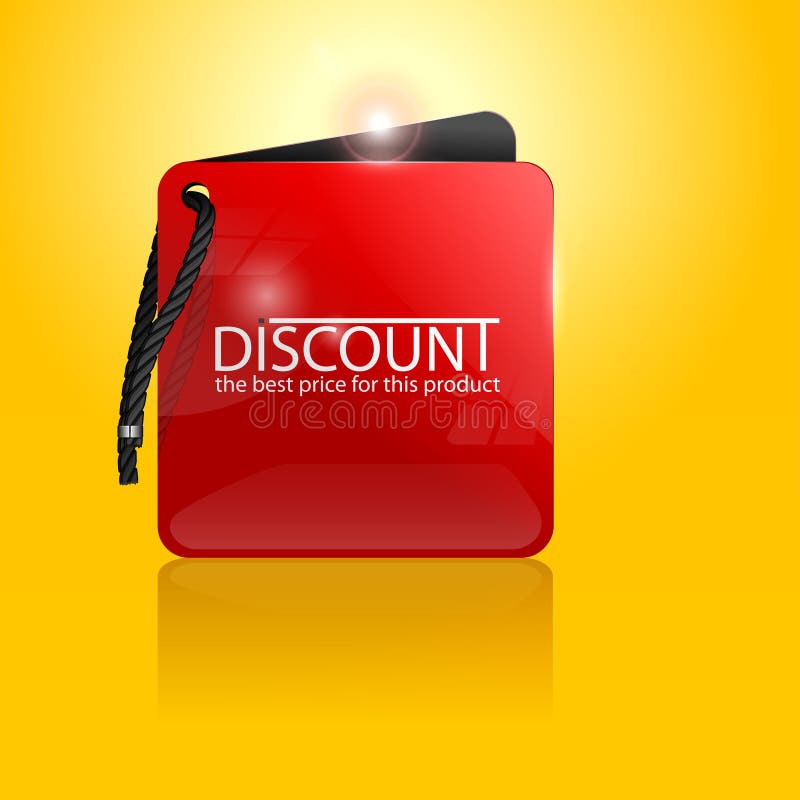 Red discount label stock illustration. Illustration of mark - 44056202