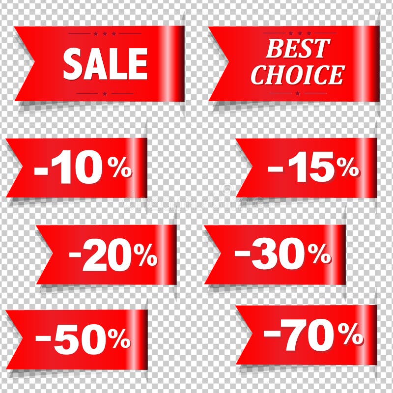 Red Discount Ribbons stock vector. Illustration of january - 90725729