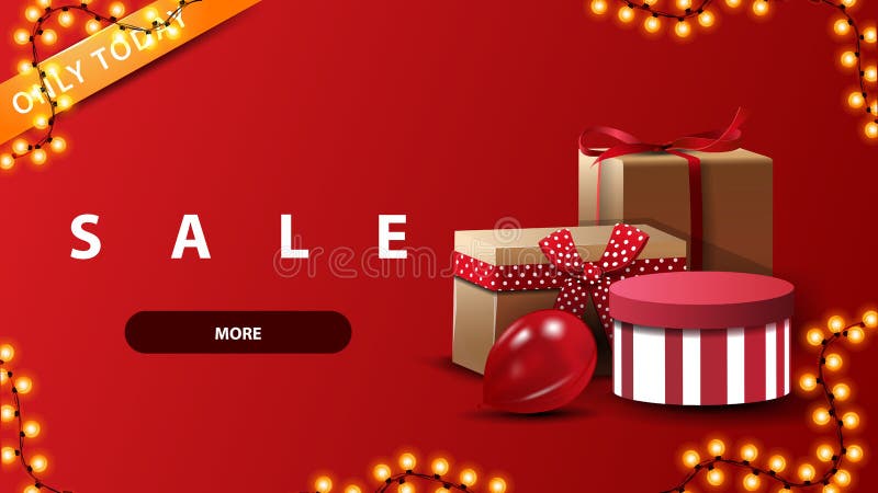 Red Discount Web Banner in a Minimalist Style Stock Vector ...