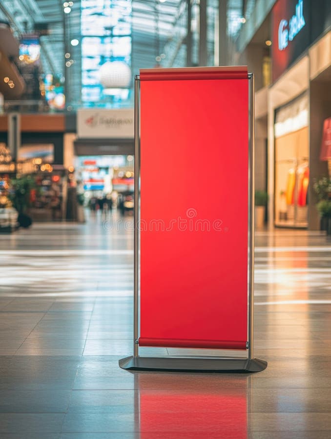 Red Display Stand in Mall stock photo. Image of center - 359710994