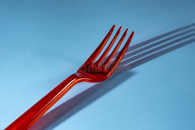 Red Disposable Forks on a Blue Background. Seamless Pattern. Stock ...