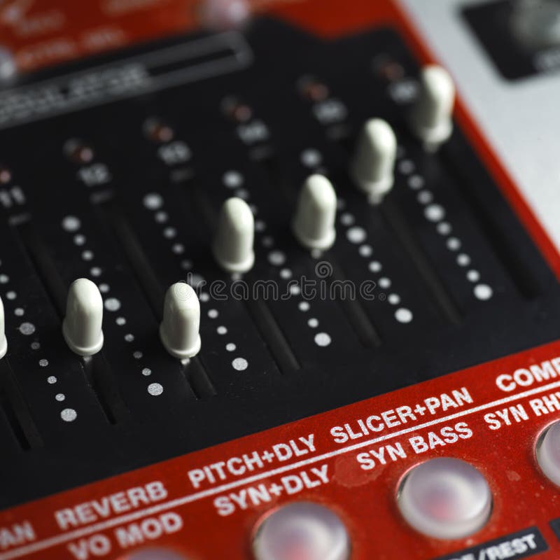 Red DJ controller stock photo. Image of shallow, loop - 61080372