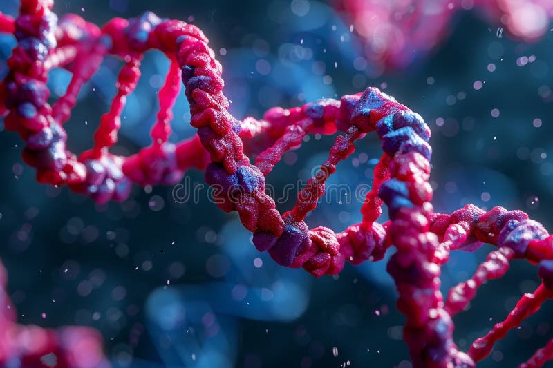 Red DNA Helix with Frost, Cold and Detailed Stock Photo - Image of ...