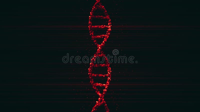 Red DNA Molecule Ball Model with Particles, 3D Rendering Stock ...