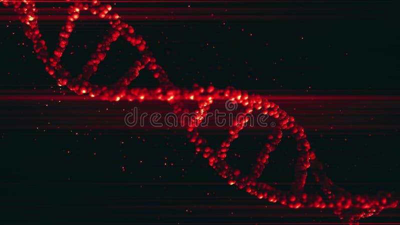 Red DNA Molecule Model, 3D Rendering Stock Illustration - Illustration ...