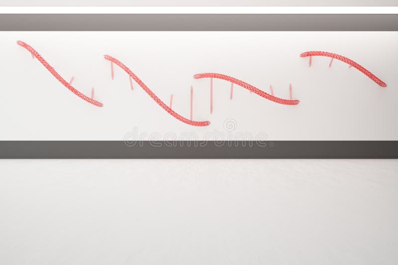 Red DNA on whiteboard stock illustration. Illustration of biology ...
