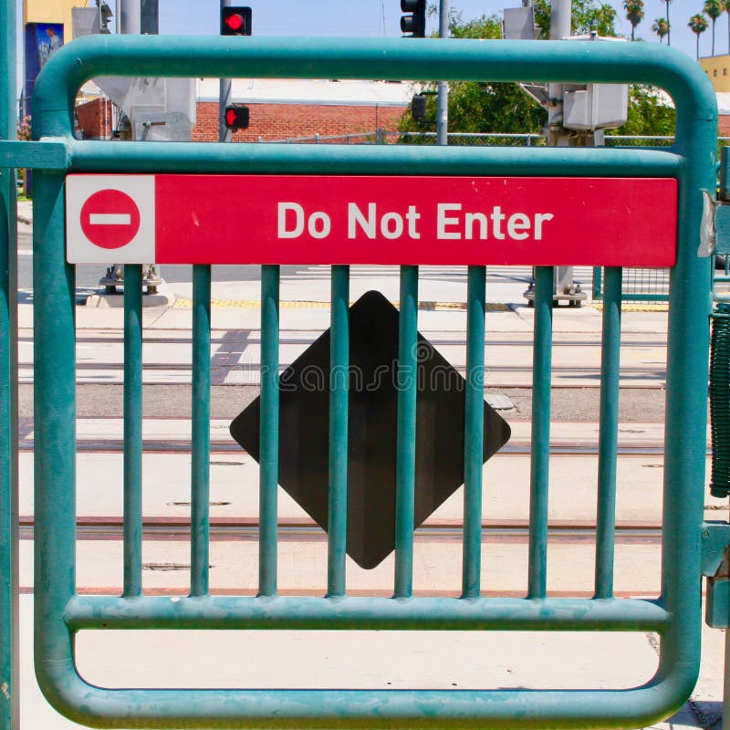 Do Not Enter Sign at Train Tracks Stock Image - Image of gate, caution ...