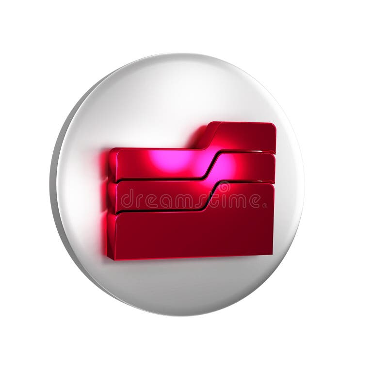 Red Document Folder Icon Isolated on Transparent Background. Accounting ...