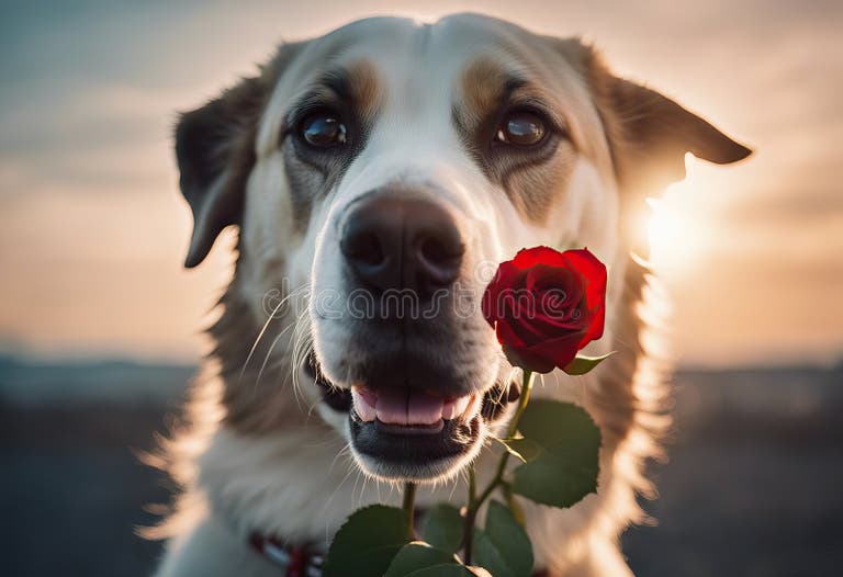 Red dog rose stock illustration. Illustration of beagle - 305206097