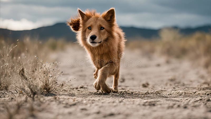 A Red Dog Running on a Dirt Road Stock Video - Video of shadow, meadow ...