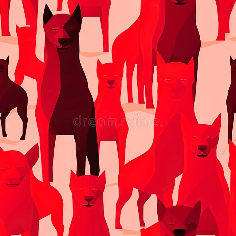 Red Dogs with Shadow Pattern Banner Wallpaper Simple Stock Image ...