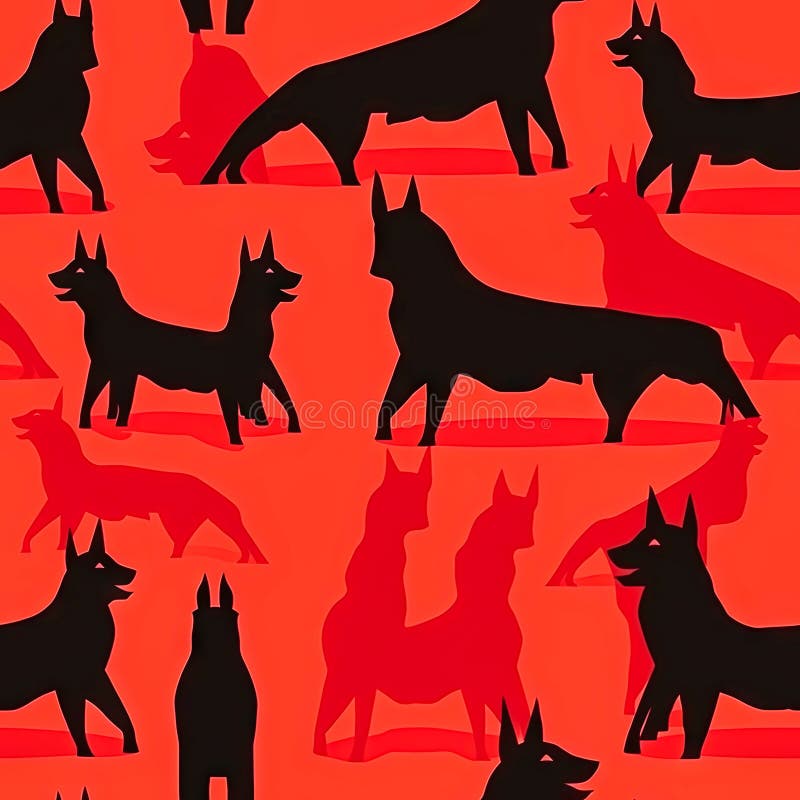 Red Dogs with Shadow Pattern Banner Wallpaper Simple Stock Photo ...