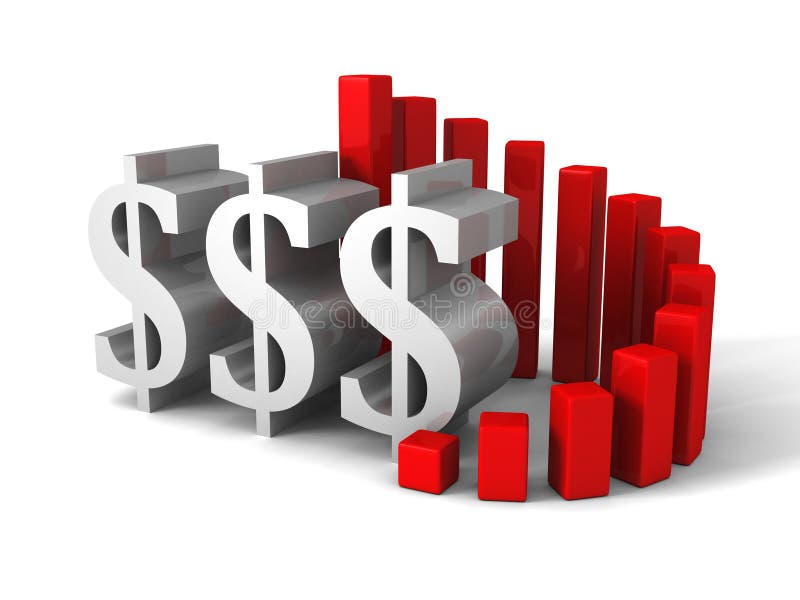 Red Dollar Financial Success Bar Chart Graph Stock Illustration ...