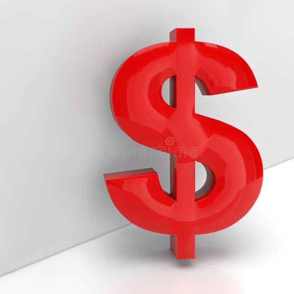 Red dollar sign in 3D stock illustration. Illustration of dollar - 27319052