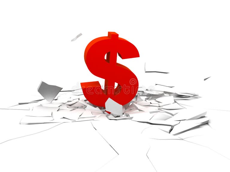 Red dollar sign stock illustration. Illustration of smashed - 7096192