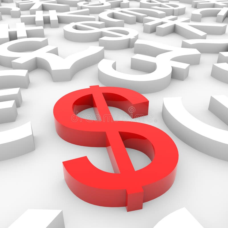 Red Pound Sign Around Another Currency Signs. Stock Illustration ...