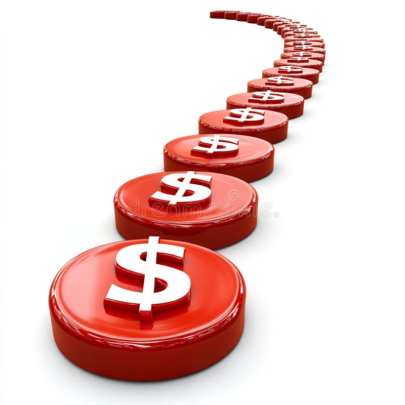 Red Dollar Signs Lead To Success Stock Illustration - Illustration of ...