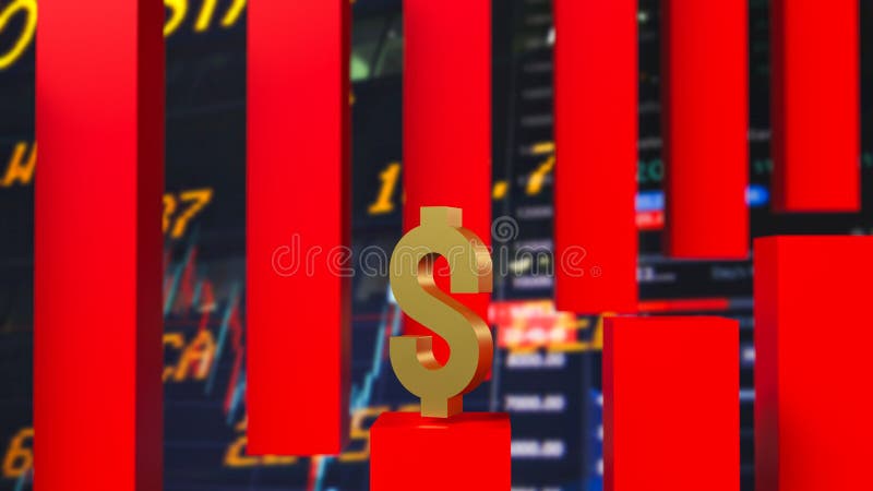 The Red Dollar Symbol on Business Background 3d Rendering Stock ...