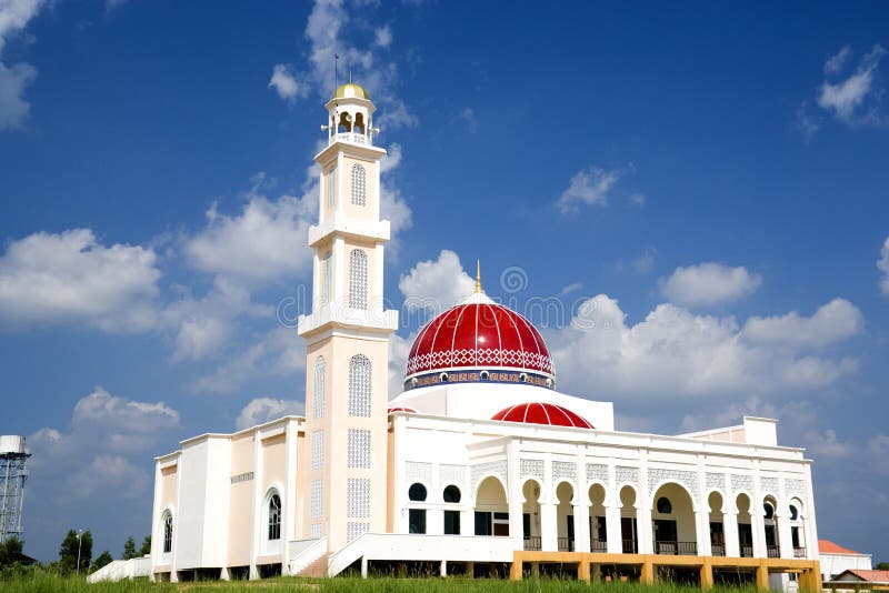 Red Domed Mosque stock photo. Image of prayer, religion - 4200996