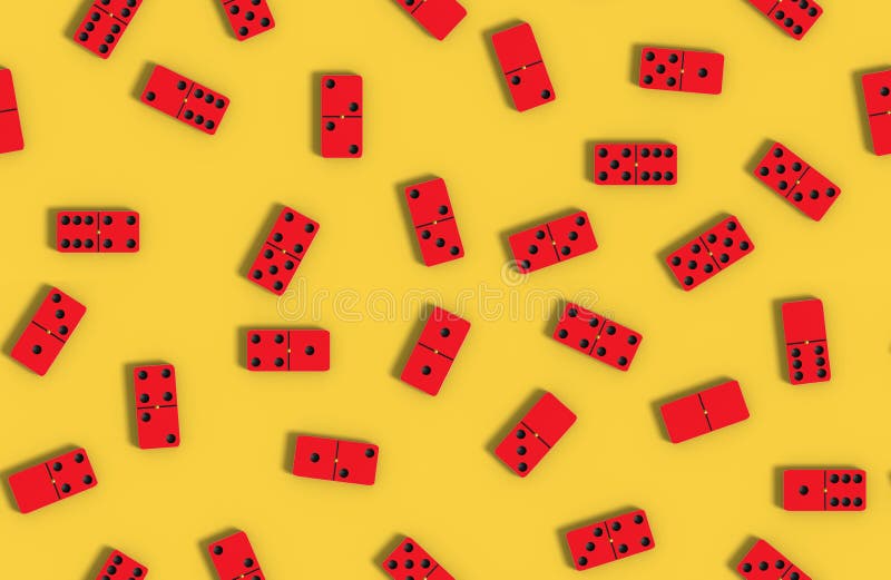 Red Domino Tiles on a Yellow Background. Seamless Pattern Stock ...