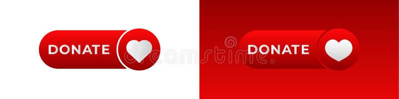 Red Donate Button with Heart Icon for Charitable Contributions and ...