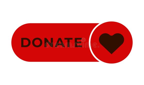 Red Donate Button with Heart Icon for Charitable Contributions and ...