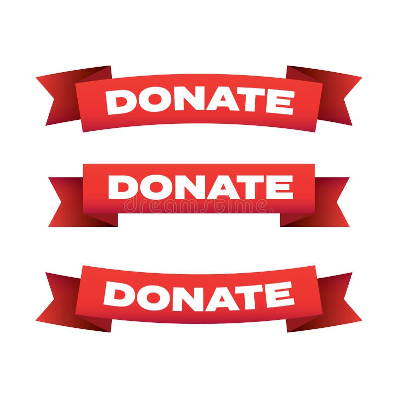 Red Donate Ribbon Set Vector Sign Stock Vector - Illustration of ...