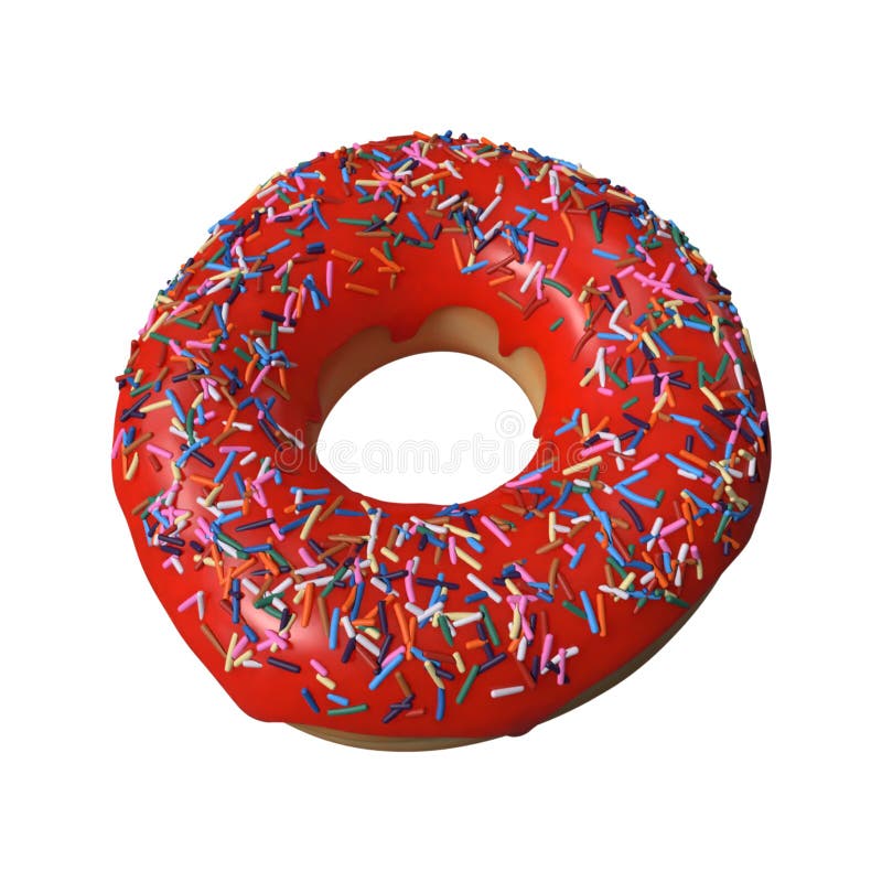 Red Donut with Sprinkles 3D Illustration Stock Illustration ...