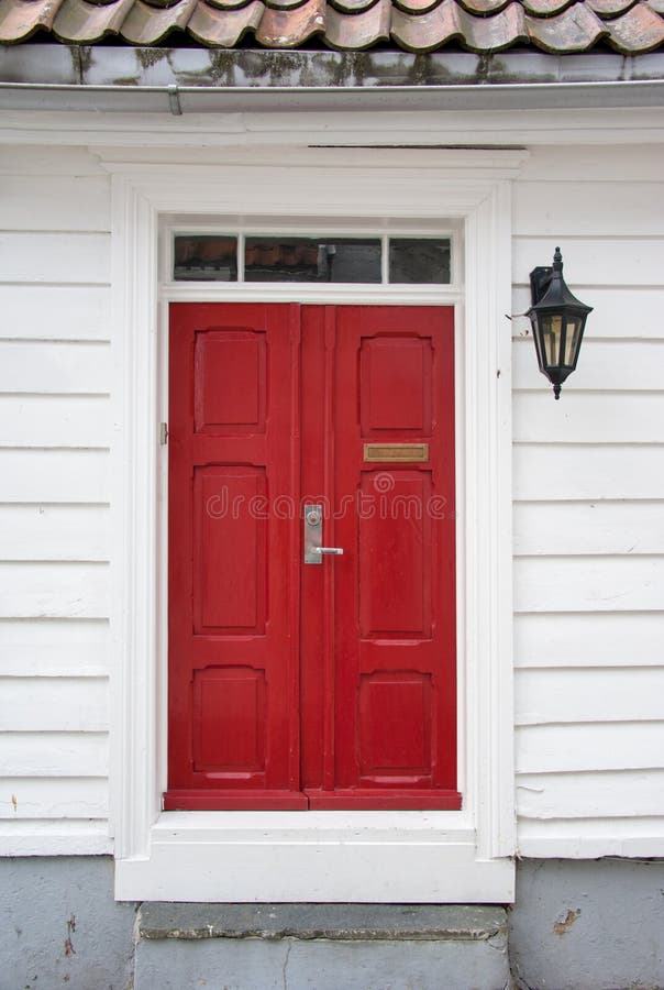 Red front door stock photo. Image of house, residential - 1207906