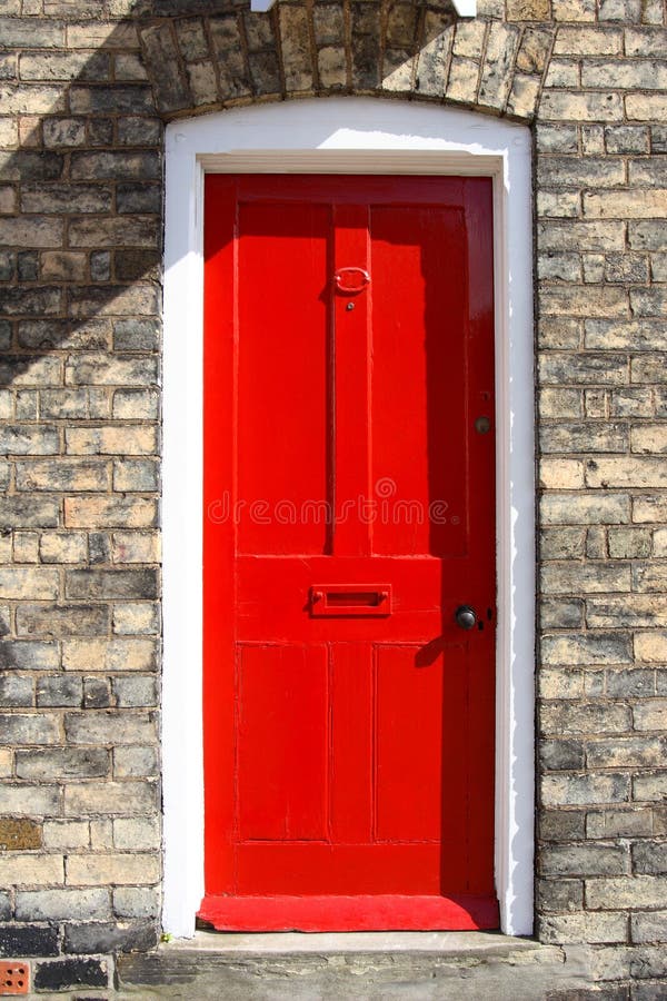 Red Door stock image. Image of entry, brick, mail, opening - 724067