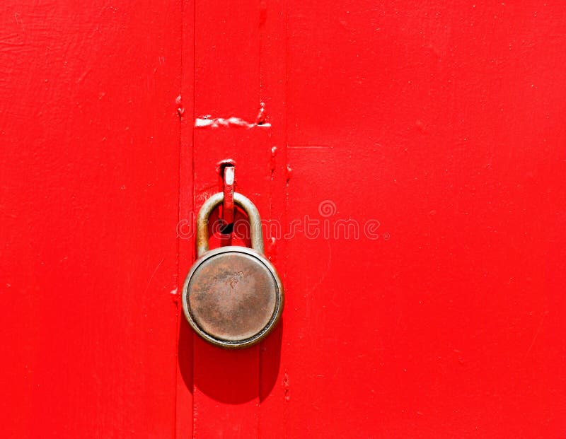 Red door closed! stock image. Image of concept, close, rust - 161831