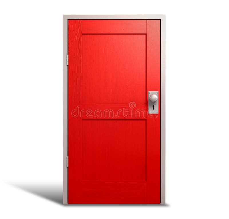 Red Door and Door Frame stock illustration. Illustration of hinges ...