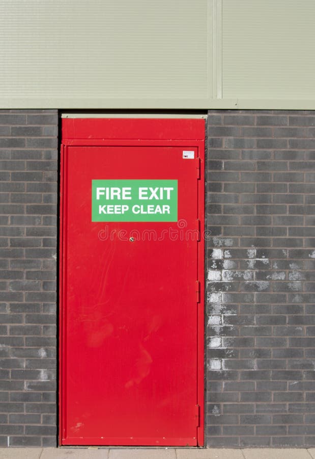 Red Door Fire Exit stock photo. Image of emergency, exit - 184652786