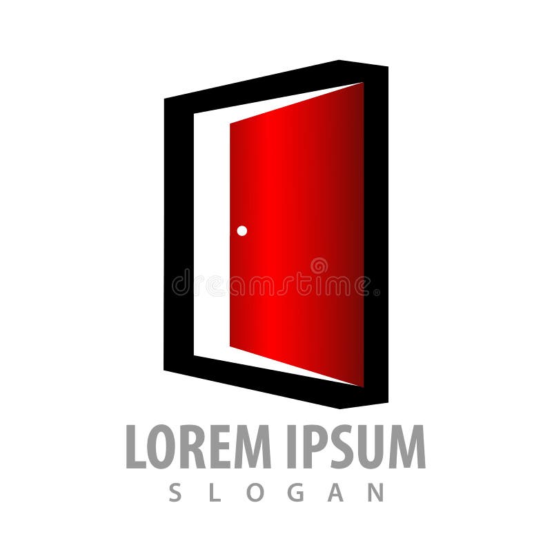 Red Door Frame Concept Design. Symbol Graphic Template Element Vector ...